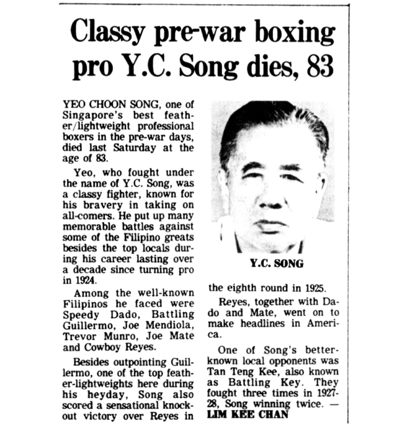 Gloved Gods: Battling Key, Yeo Choon Song and the Roaring 20s of Singapore Boxing